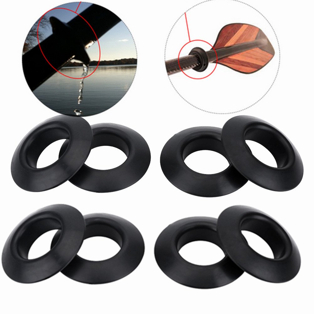 Vbestlife Kayak Paddle Drip Ring Durable Universal Rubber Drip Rings Compatible with Kayak Canoe Rafting Paddles Shaft Black 8Pcs