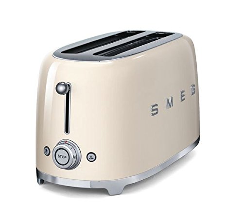 Smeg TSF02CRUS 50's Retro Style Aesthetic 4 Slice Toaster, Cream