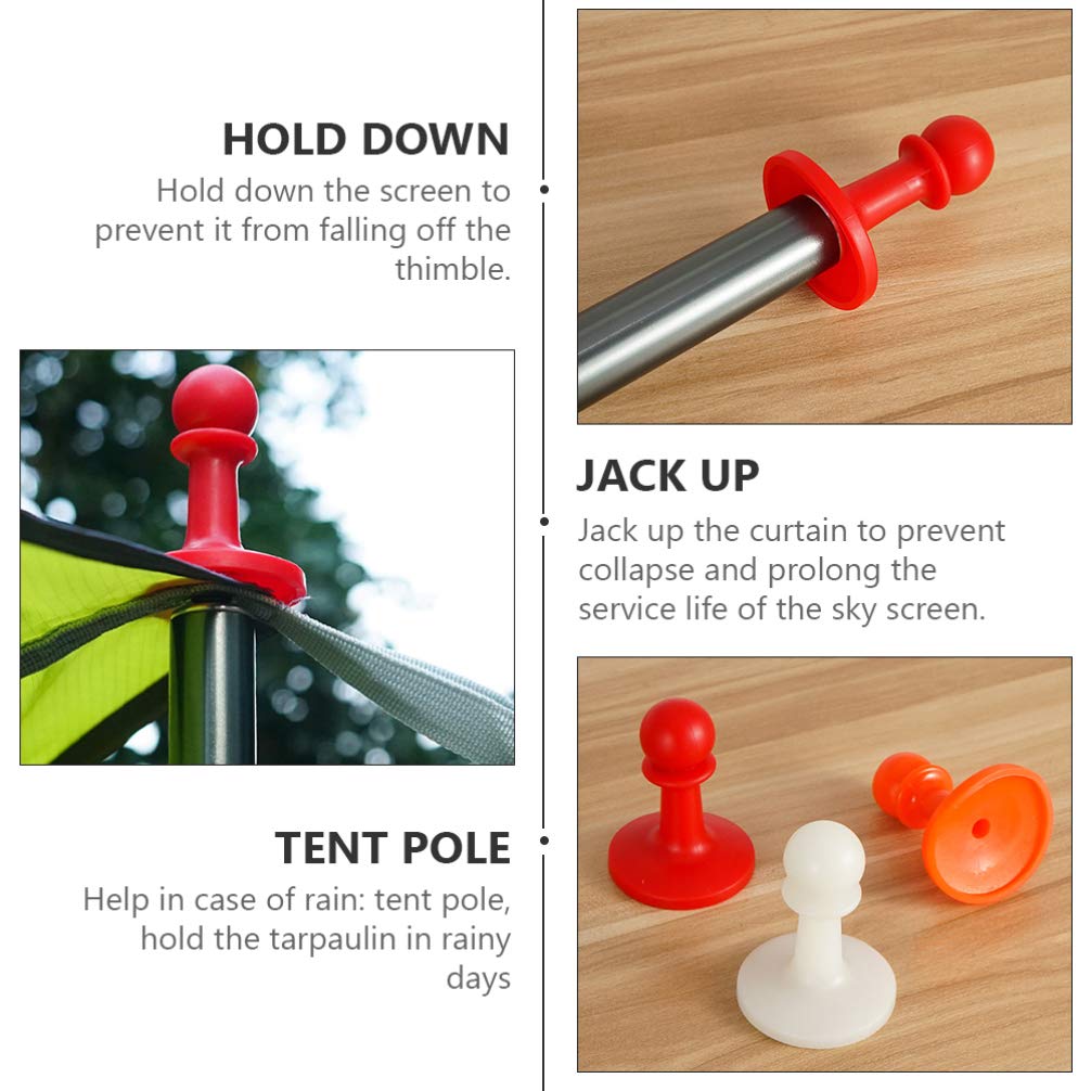 VICASKY Outdoor Hat 16pcs Plastic Cap Tent Poles Protector Tent Pole Support Cap Awning Shelter Poles Tip Cover Tent Tarp Grabbers Tent Pole End Cap Awning Rod Cover Hiking Hat Outdoor