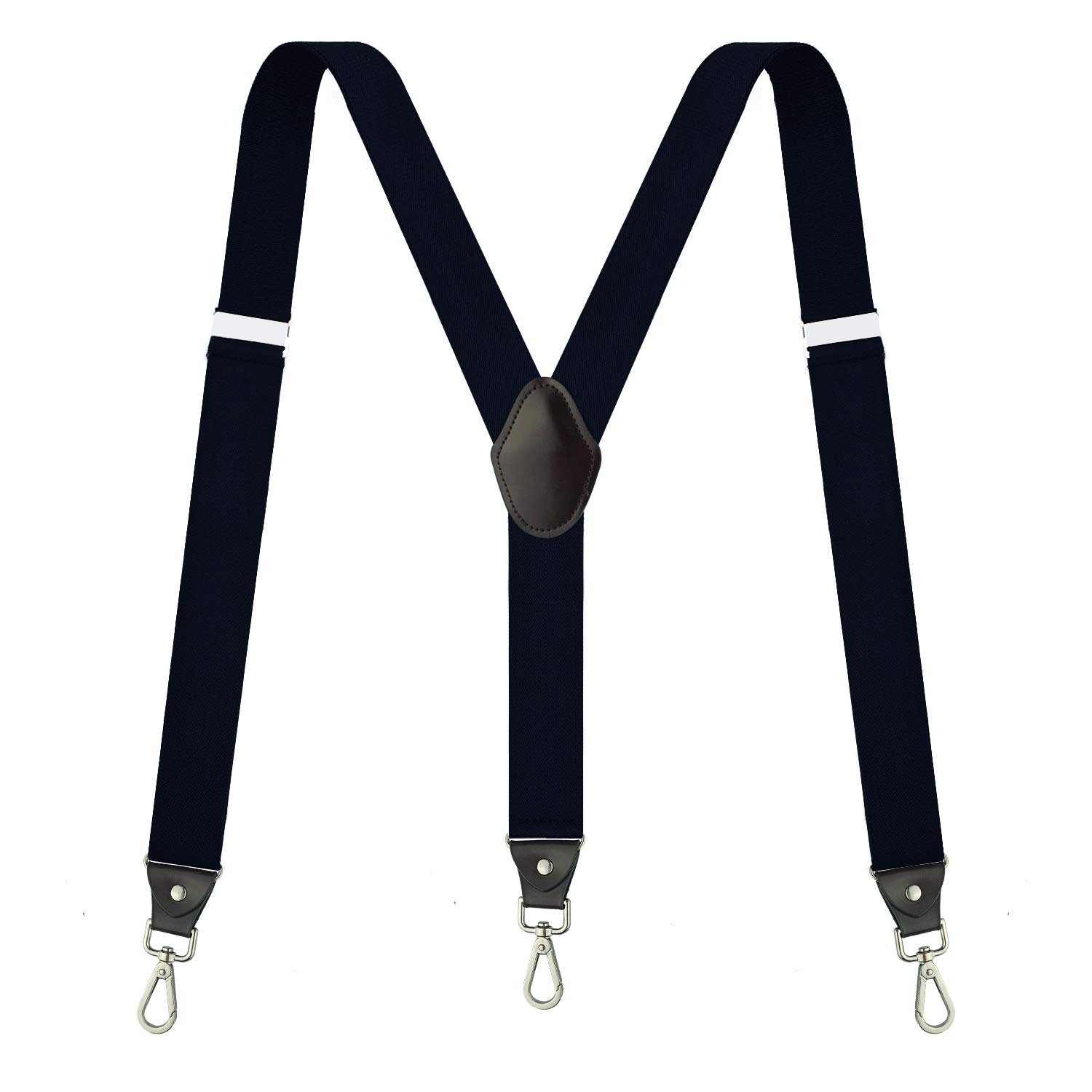 Vauhse Suspenders for Men, Adjustable Suspenders with Elastic Straps Y-Back Construction Heavy Duty for Work Black