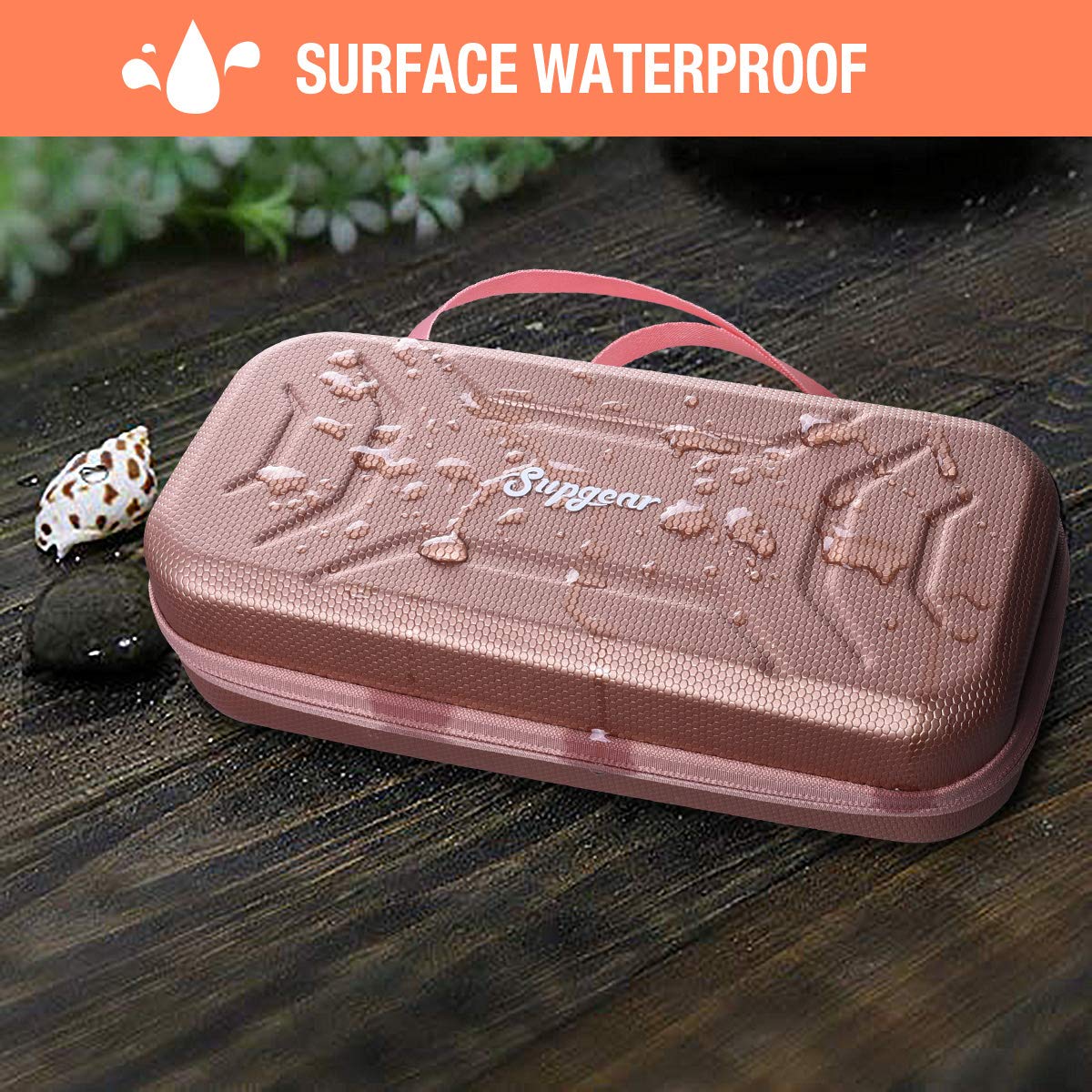Supgear Carry Case Compatible with Nintendo Switch, Protective Hard Portable Travel Carry Case Shell Pouch for Nintendo Switch Console & Accessories with 20 Game Cartridges (Rose Gold)