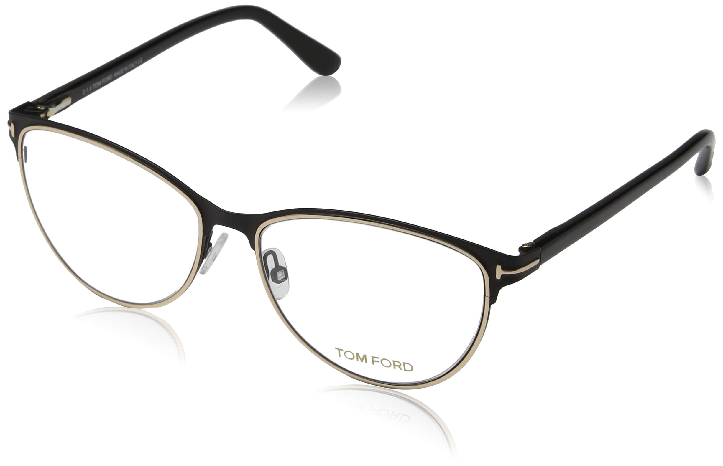 Tom Ford Oval Eyeglasses TF5420 005 Matte/Shiny Black/Gold 54mm FT5420
