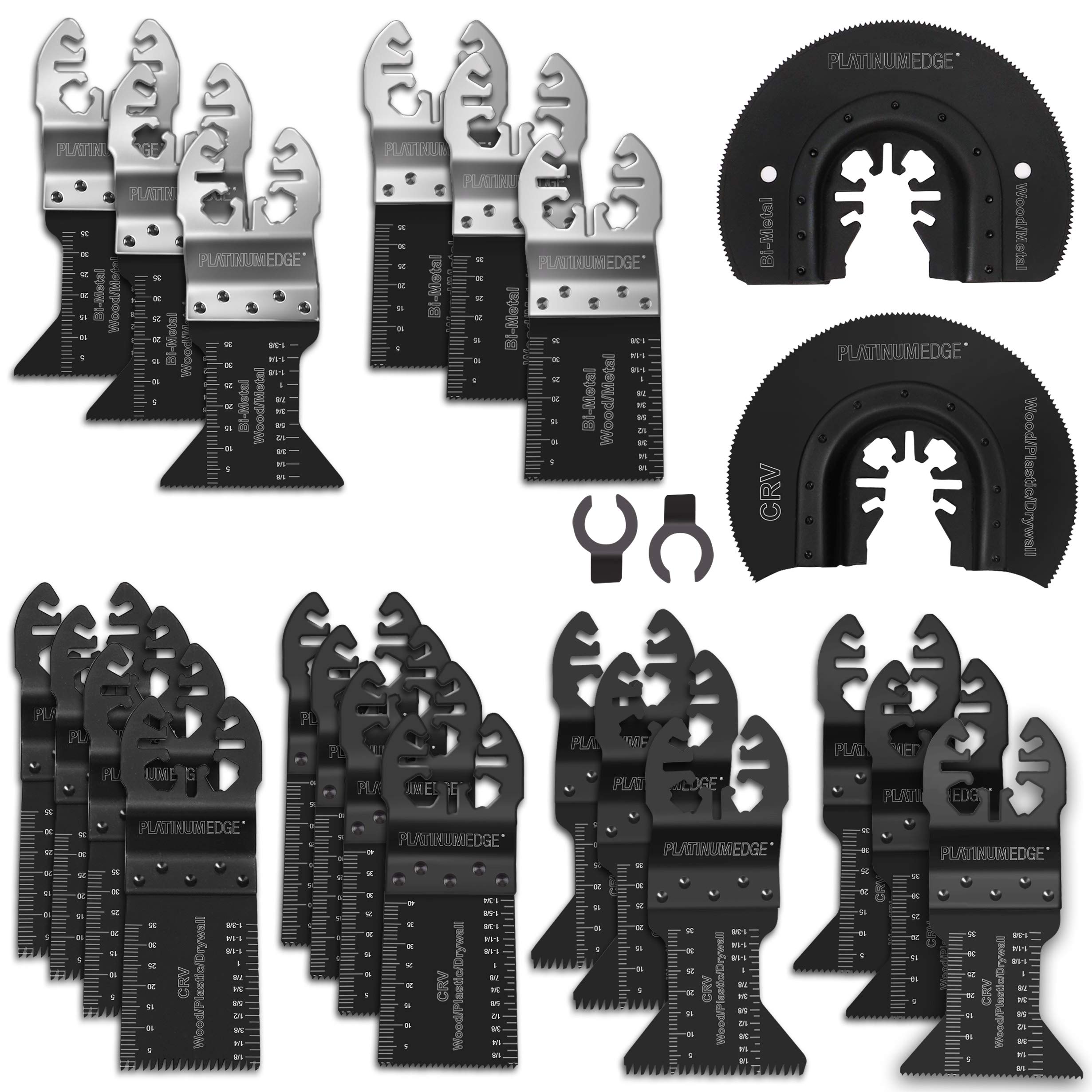 22PCS Universal Wood Metal Oscillating Multitool Quick Release Saw Blades Fits with Dremel, Fein, Bosch, Skill, Makita, Ridgid, Milwaukee, DeWalt, Mastercraft and Most Other Brands