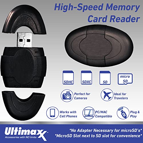 Ultimaxx Starter FUJIFILM INSTAX Mini EVO Hybrid Instant Camera Bundle (Brown): 32GB Ultra microSD Memory Card, High-Speed Memory Card Reader, Gadget Pen, Microfiber Cloth & More (8pc Bundle)