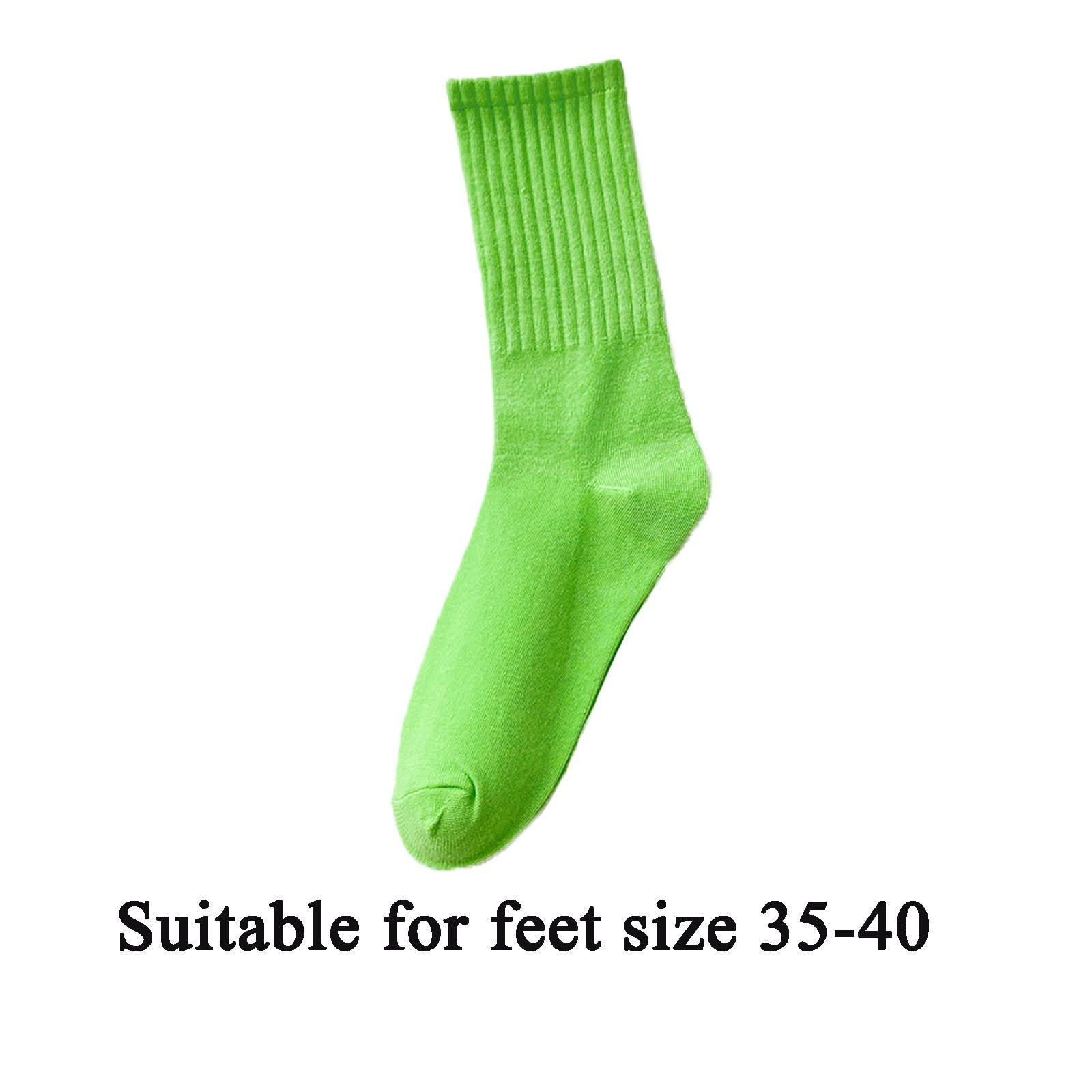 Womens Socks Solid Color Socks Colorful Lightweight Cotton Pile Socks Athletic Socks Electric (Army Green, One Size)