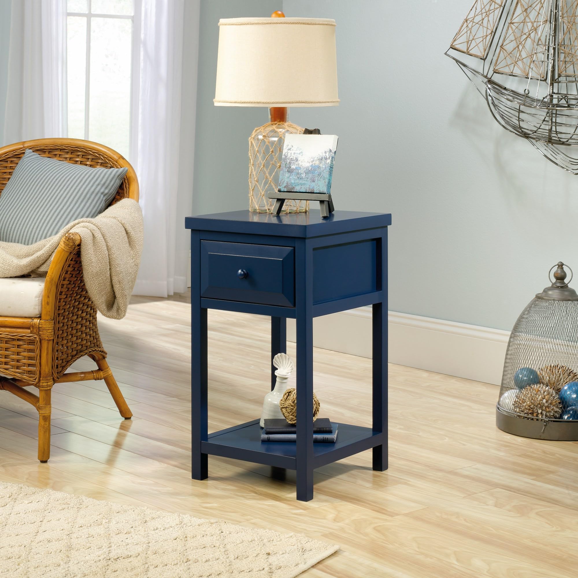 Sauder Cottage Road Side Table, Indigo Blue finish