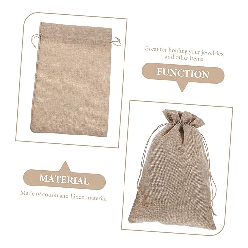 VILLCASE 10Pcs gift box Large Drawstring Bags Linen Burlap comb convenience bag Burlap bag cloth bag candy small Christmas Drawstring Bags For Gifts bulk gift Cotton linen gift bag