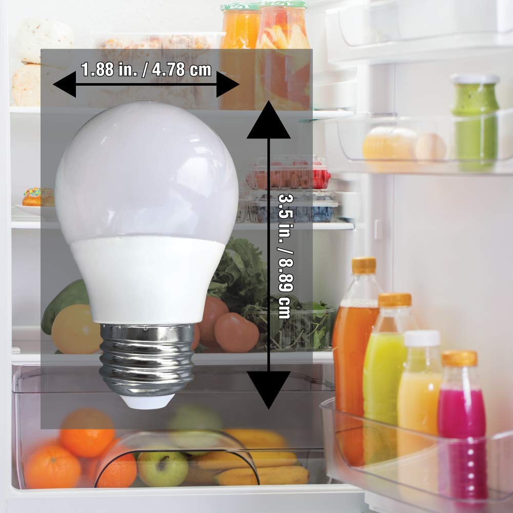 Un-Edison 3-Watt Cool Light for Kenmore Refrigerators, 40W Equivalent, 120V E26 Cool White 6000K, A15 Energy Saving Appliance Bulbs, 2-Pack