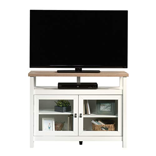 Sauder Cottage Road Entertainment Stand, For TV's up to 42", Soft White finish