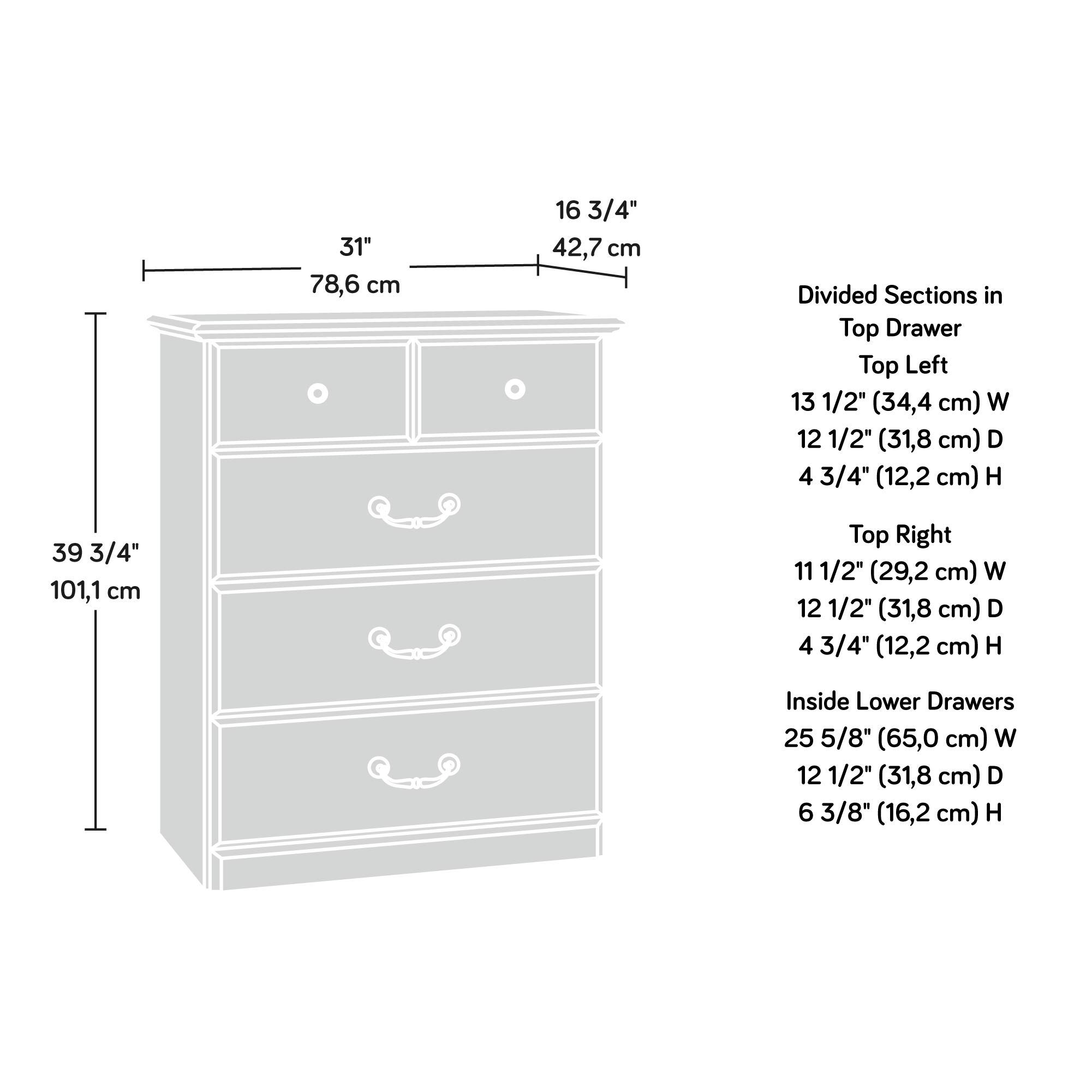 Sauder Orchard Hills 4-Drawer Chest, Carolina Oak finish