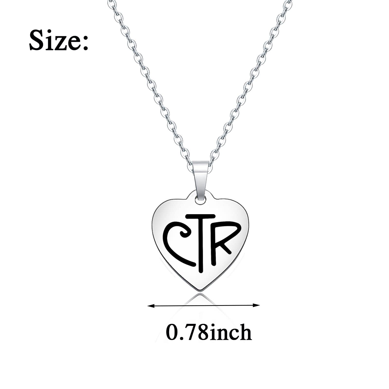 YWQBZ CTR Jewelry CTR Charm Bracelet CTR Necklace Choose The Right Gifts LDS Baptism Gift (CTR NS)