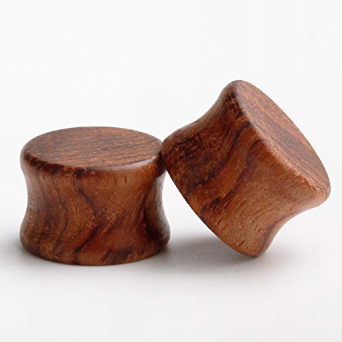 SUPTOP 8pcs Set Natural Wood Tunnels and Plugs for Ear Gauges Vintage Brown Stretcher 0g - 13/16 inch