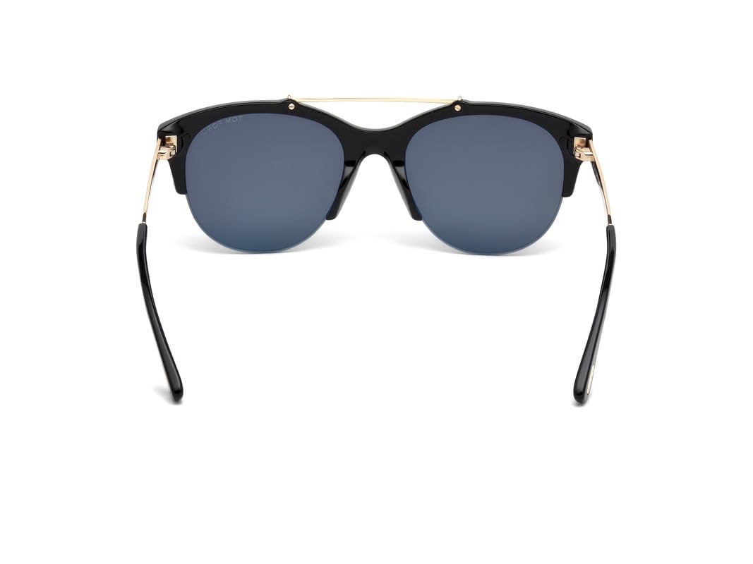 Tom Ford Womens Adrenne Semi-Rimless Signature Aviator Sunglasses Black O/S
