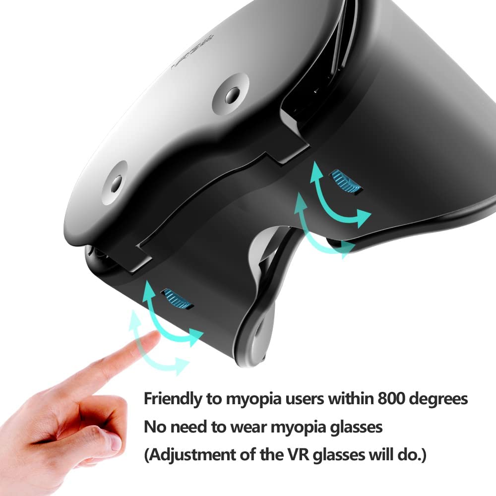 VR Headset, 3D Virtual Reality Headset VR Accessories for Movies and Games VR Glasses for iPhone & Android Phone,Best Virtual Reality Goggles