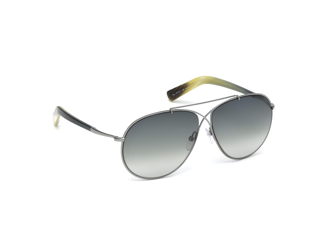 Tom Ford Criss Cross Sunglasses TF374 Eva 15B Ruthenium/Horn 61mm FT0374