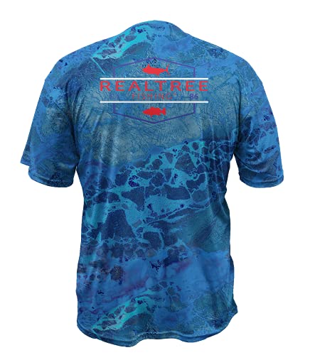Staghorn Realtree Fishing Ss Graphic Camo Tee, Dark Blue, M