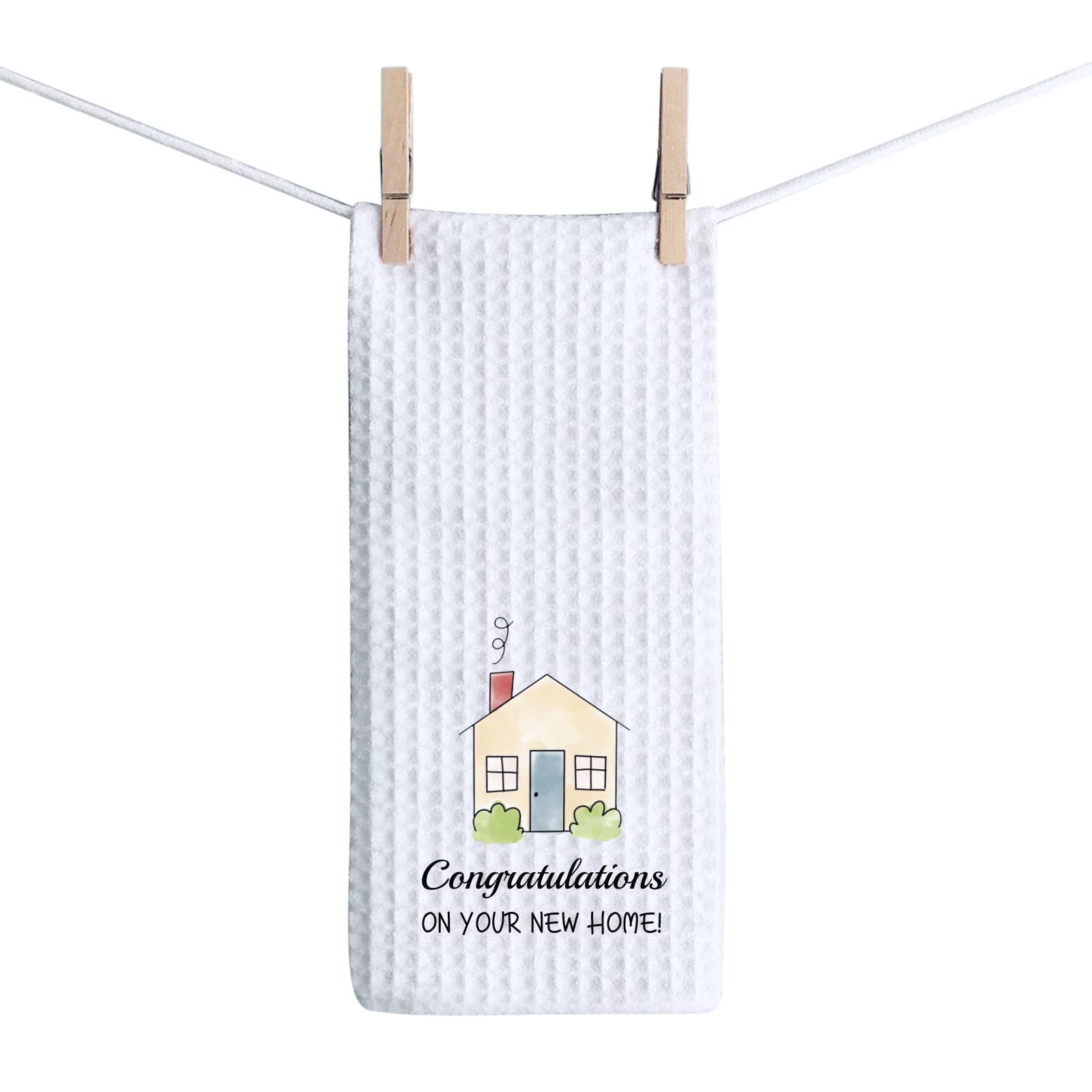 ZJXHPO New Home Kitchen Tea Towel Congratulations On Your New Home Dish Towel Housewarming Gift New Home Congratulation Gift (New Home Towel)