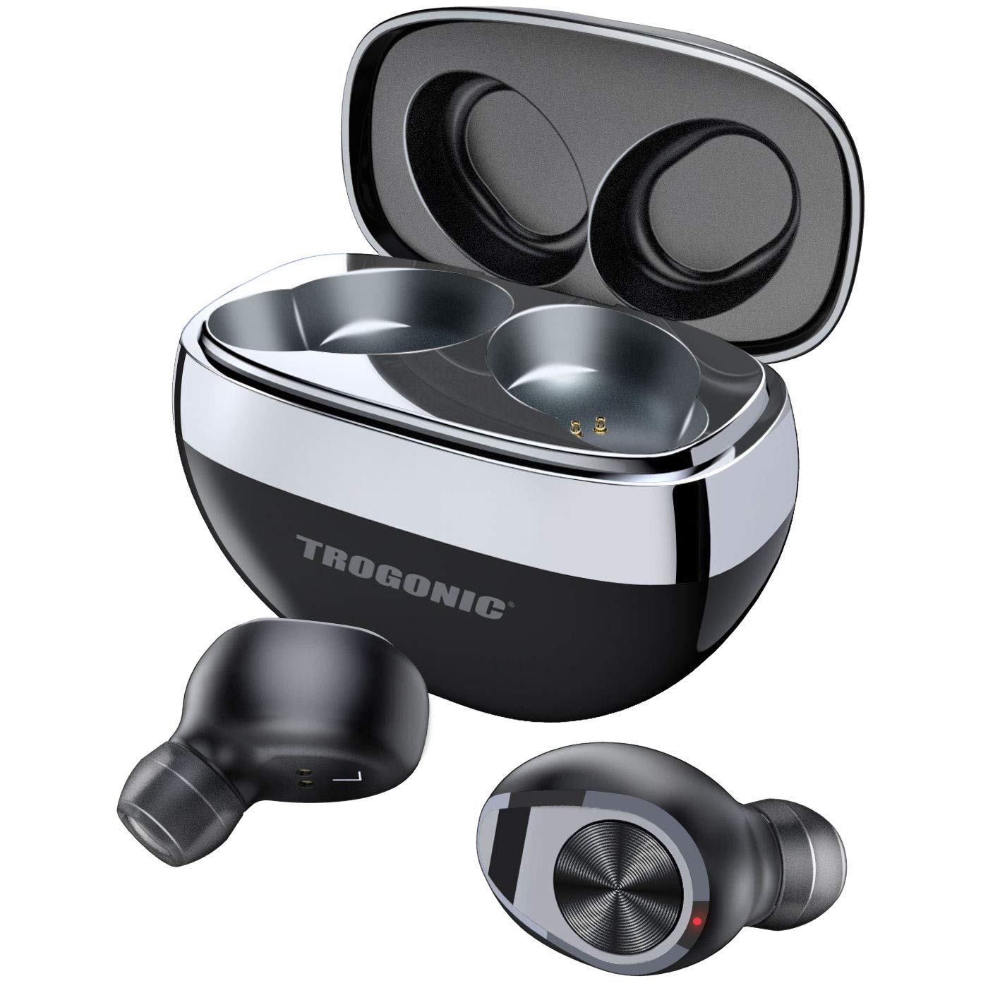 trogonic TE1 Wireless Earbuds,Wireless Headphone with Mic, Bluetooth 5.0 IPX5 Waterproof MCsync Deep Bass in-Ear Headphones with Charging Case for Sports