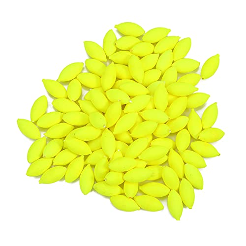 Yeuipea Fishing Lures Baits Floats Beads, 100pcs Fishing Strike Indicator Fishing Lures Baits Floats Beads Fishing Tool Accessory(Yellow)
