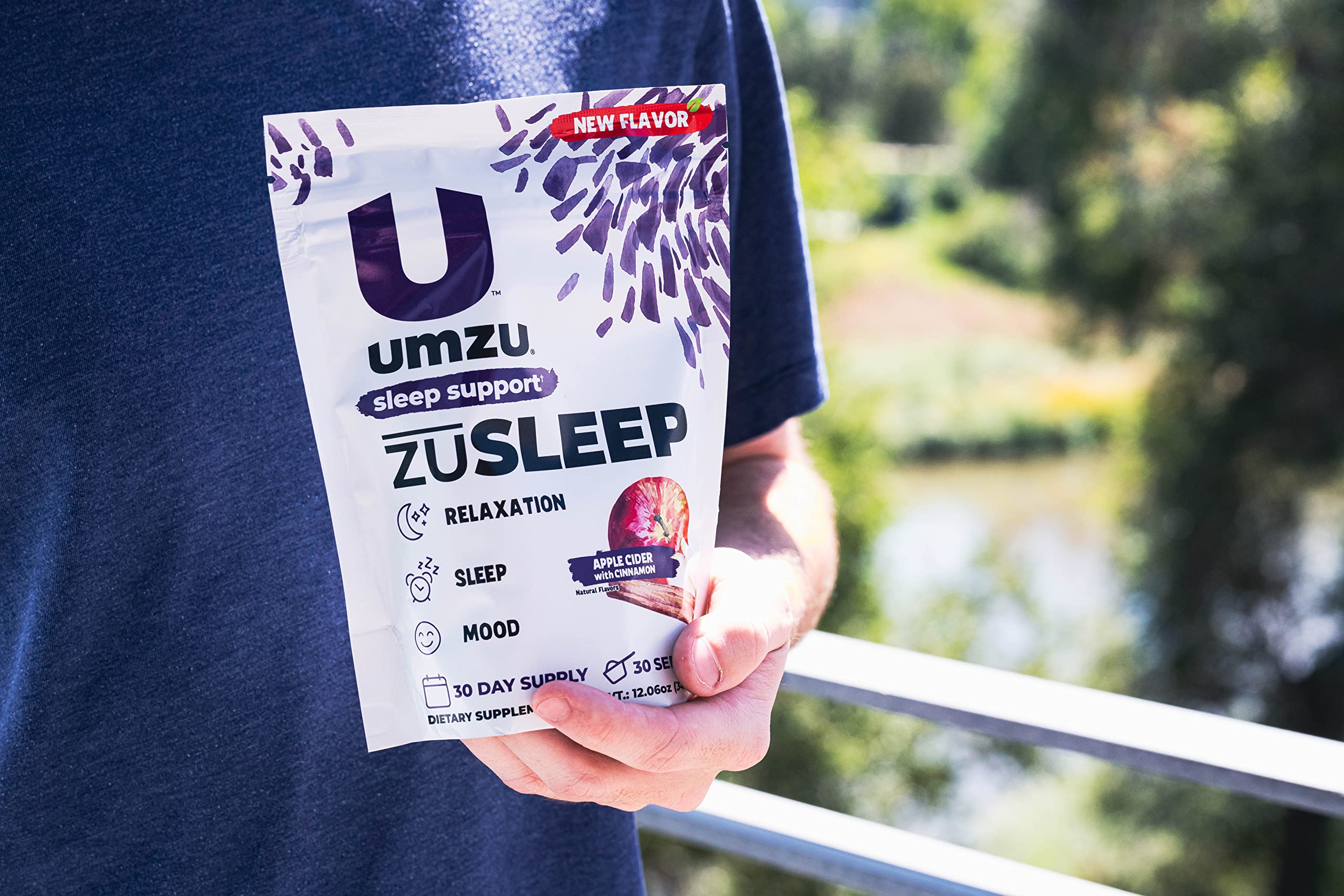 UMZU zuSleep - Natural Sleep & Relaxation Support - with Ashwagandha Root Extract, L-Theanine & Magnesium - Take 1x Daily with Water - 30 Day Supply - 12.6 oz - Apple Cider with Cinnamon
