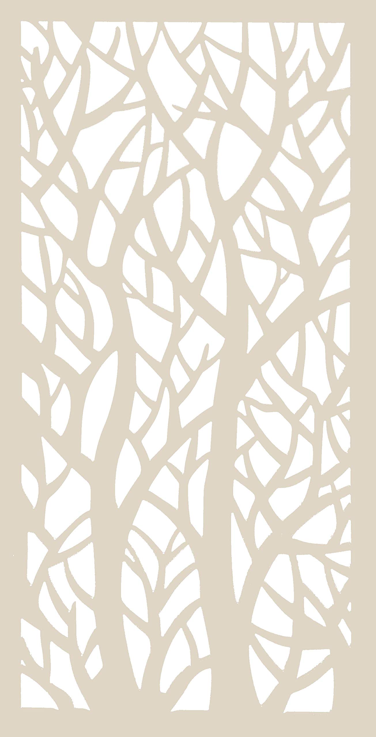 VIMA Twin Trees Decorative Wall Panel - 48"L x 24"W PVC Board Panel with Private Screen Fence Design, 3/8" Thickness, White Color