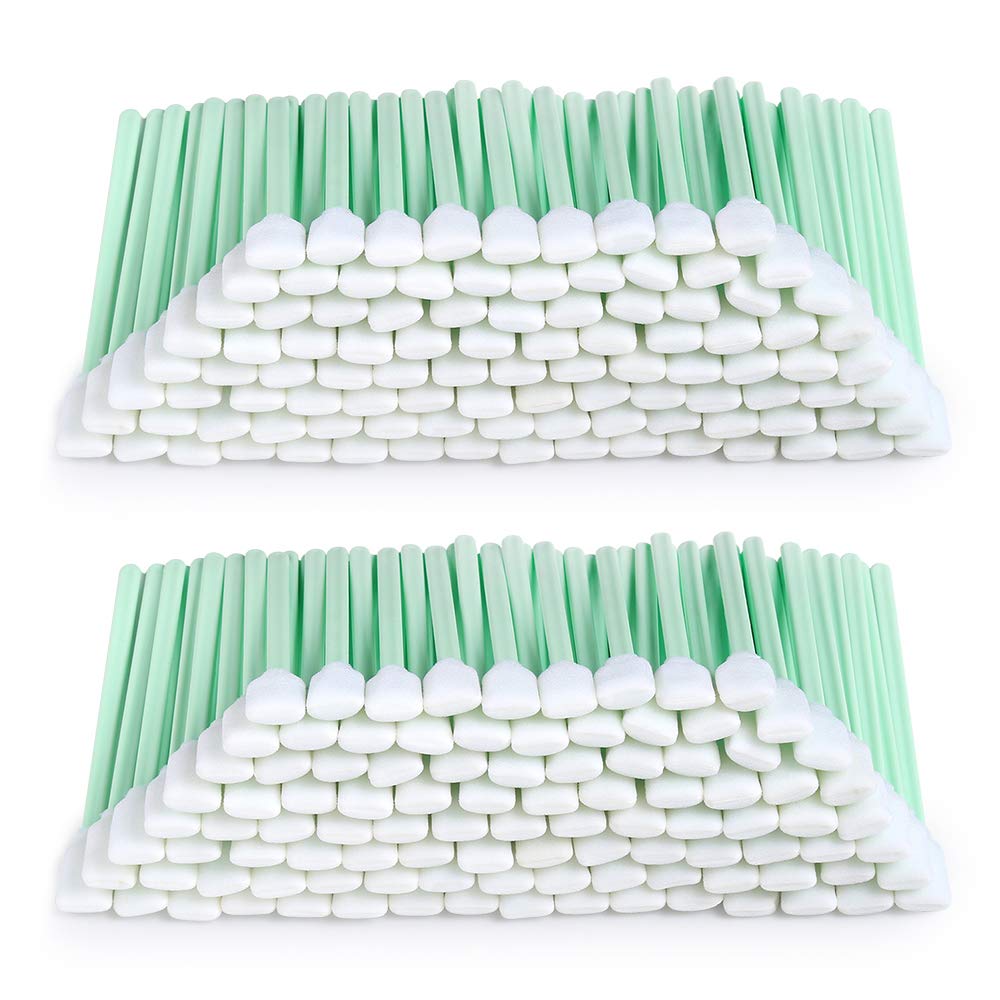 Wellgler's 200pcs 5.11" Foam Swabs, Square Rectangle Cleaning Swab，for Solvent Format Inkjet Printer Roland Optical Equipment