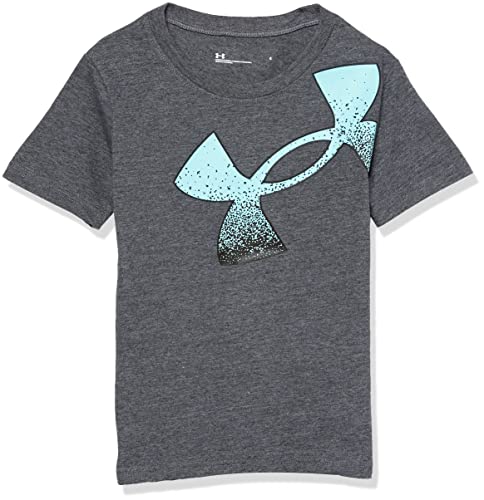 Under Armour Boys' Short Sleeve Shirt, Crewneck, Lightweight and Breathable, Black Splatter, 7