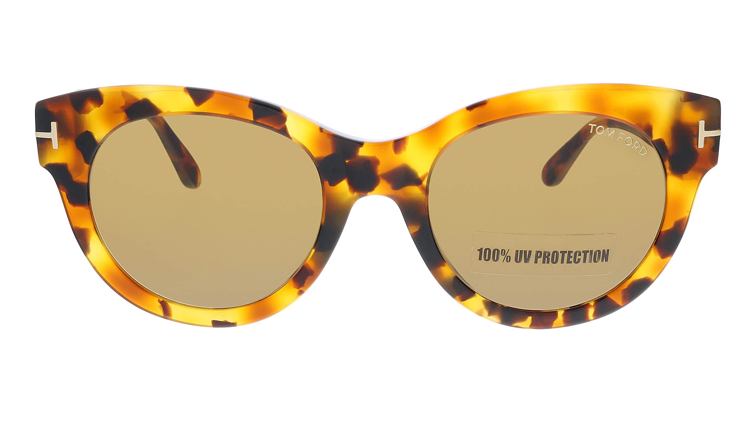 Tom Ford Lou TF 741 56E Havana Plastic Cat-Eye Sunglasses Brown Lens