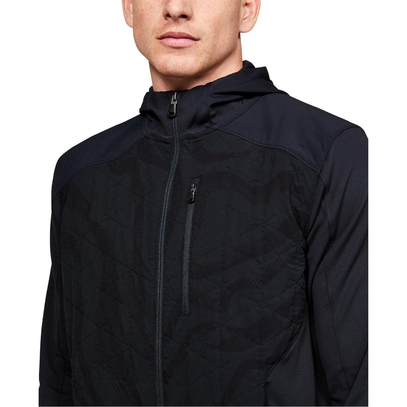 Under Armour Coldgear Reactor Hybrid Lite Running Print, Gravity Green (388)/Surface Gray, Large
