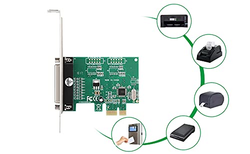 Wendry LPT Printer to PCI-E Parallel Printer Card, Parallel Port DB25 Express Card Converter Adapter, Pci-express's 25/s Full Duplex Channel,1.5 Mbyte/S,for Win98SE/ME/2000/XP/Vista/Win7/Win8/Win10