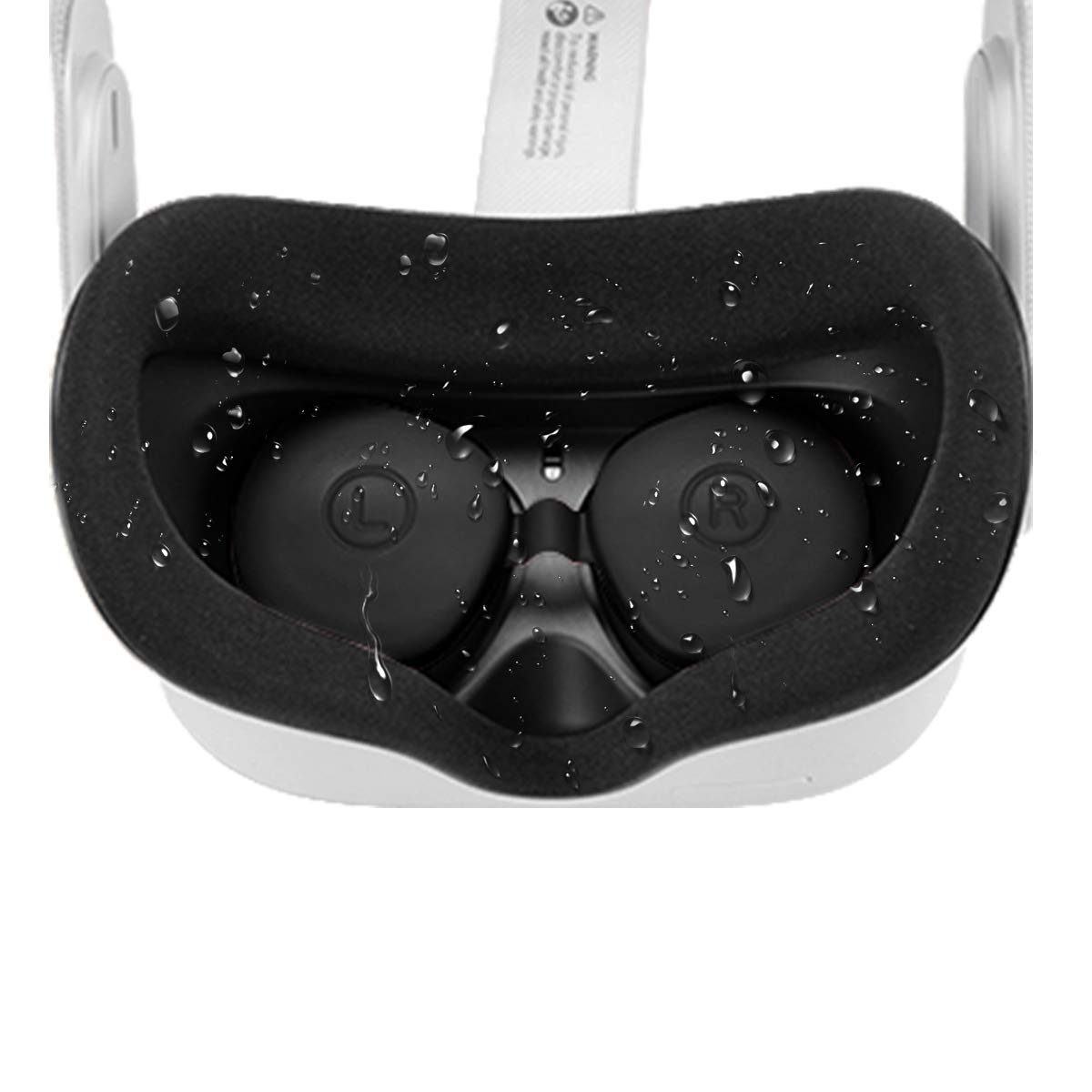 X-super Home Silicone Covers Sets 3pcs for Quest 2 - Face Cover Mask - Lens Cover Caps - Soft VR Shell Case Protected All Headset Body for Q2 (Black)