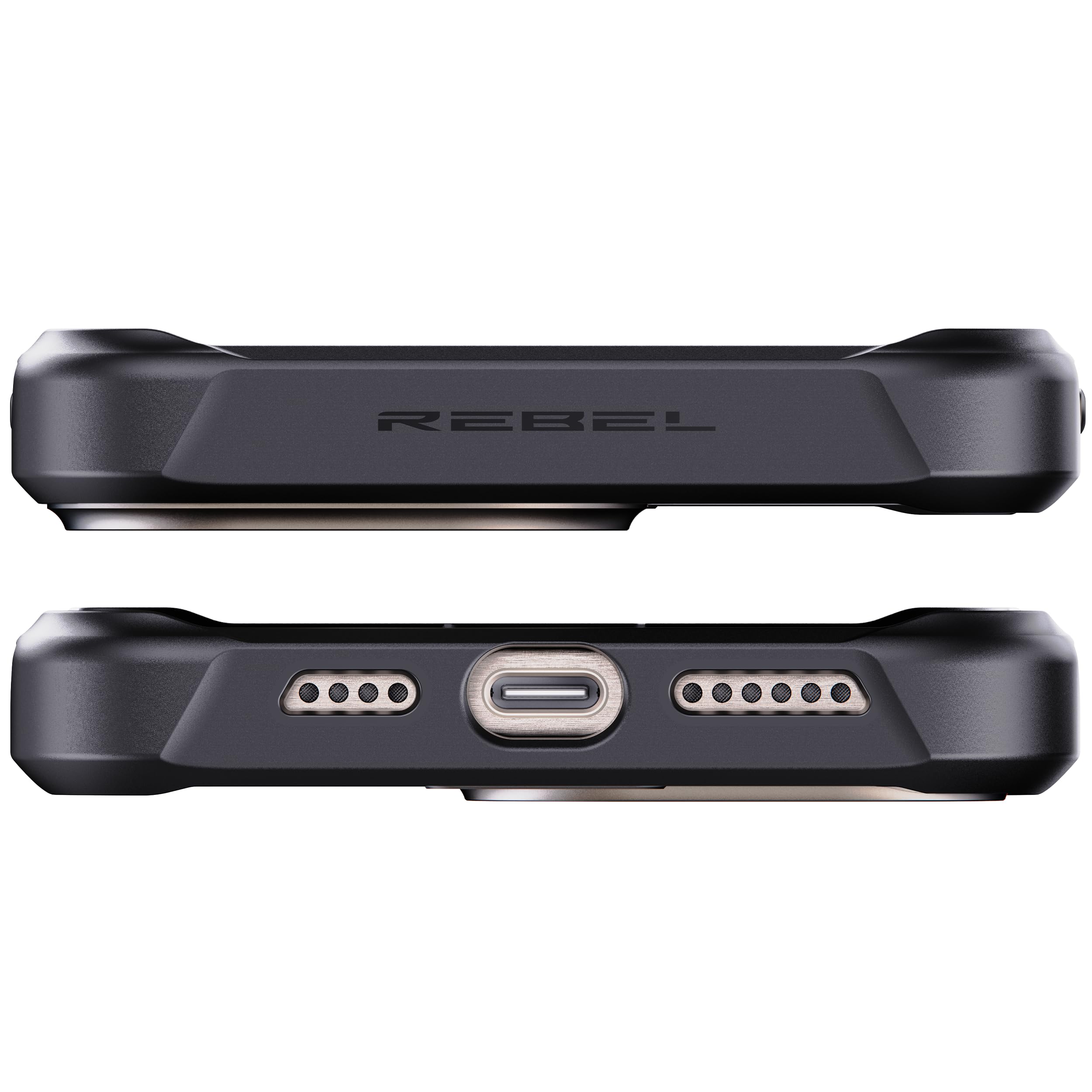 REBEL Case for iPhone 15 Pro Max [Gen-5 Aramid Fiber] Strong MagSafe Compatible, Grippy Sides, Shockproof Corners, Metal Lens + Buttons, Upgraded Protective Design, 6.7 Inch Phone 2023 (Black)
