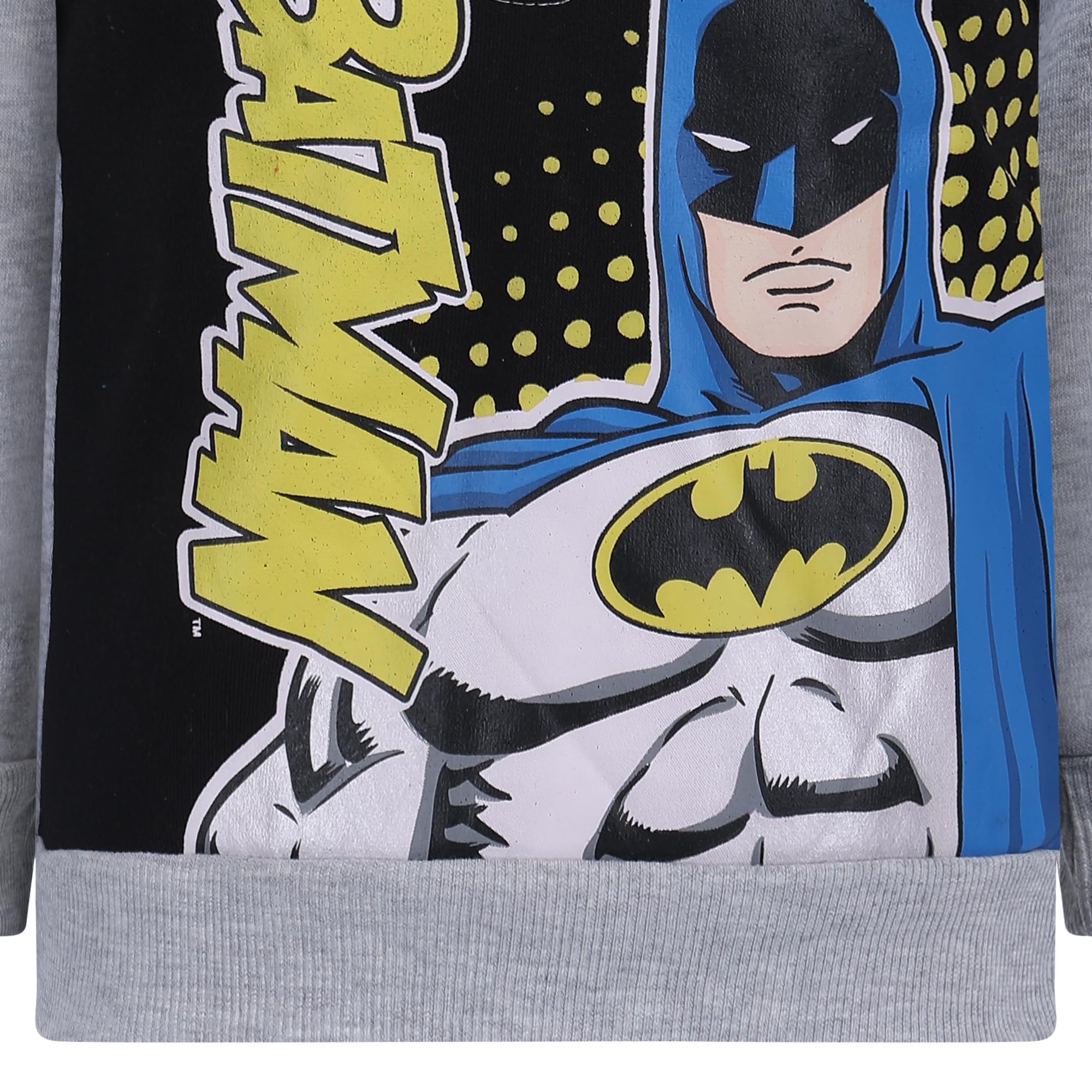 Warner Bros. Batman Boy Half Zip Up Hoodie for Toddlers and Little Kids – Grey/Black