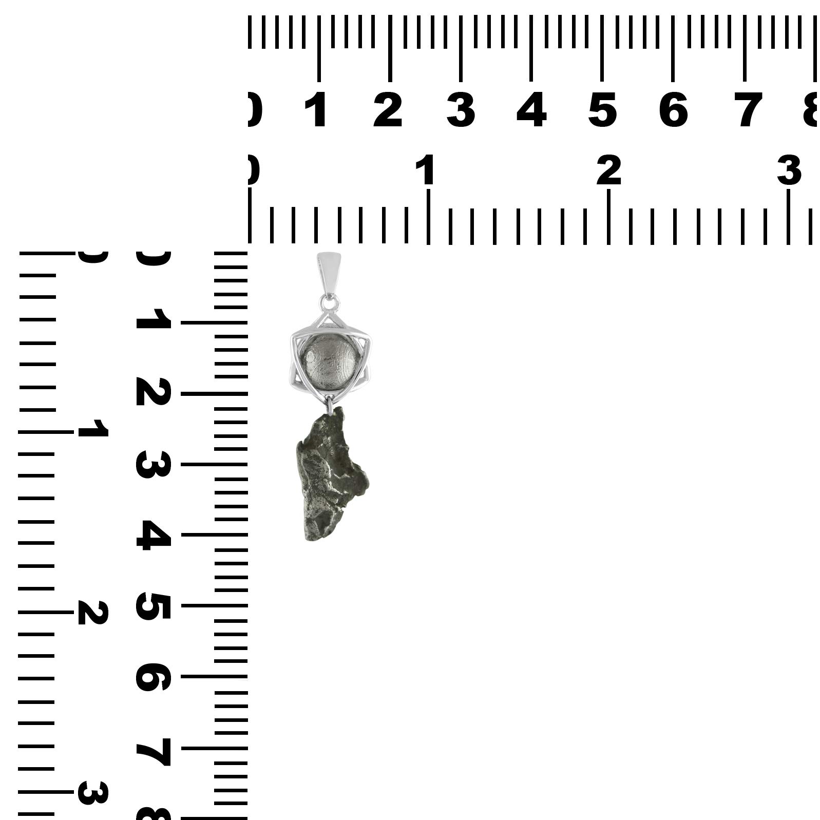 Starborn Sterling Silver Muonionalusta and Campo de Cielo Meteorite Orbit Pendant