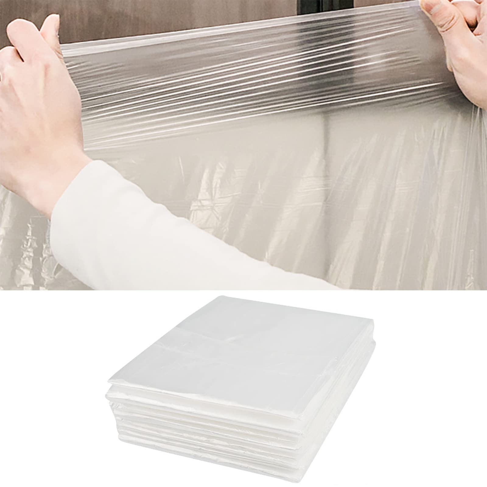 Tergy 100 Piece Disposable Plastic Sheeting for Body Wrap 83"×47" Plastic Film Bathtub Bag Used Inside a Far Infrared Sauna Blanket Liners
