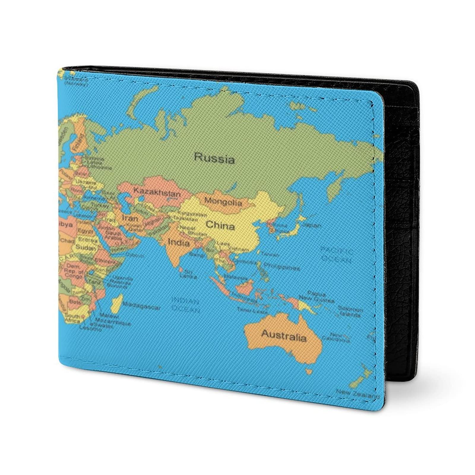 World Map Wallet Men's Bi-fold Durable Wallet