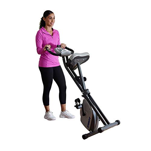 Stamina Cardio Folding Exercise Bike with Heart Rate Sensors and Extra Wide Padded Seat