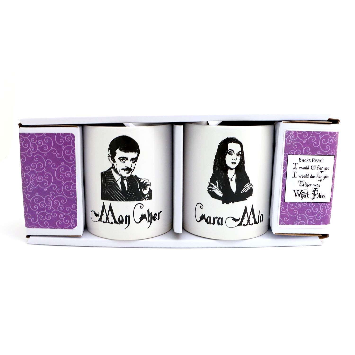 Vintage Macabre Family Funny Handmade Ceramic Mug Set LennyMud by Lorrie Veasey