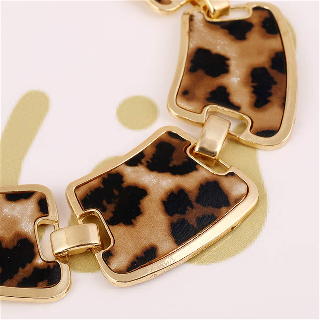 Tonhpxh Fashion Gold Style Leopard Textured Necklace Collar Bib For Women
