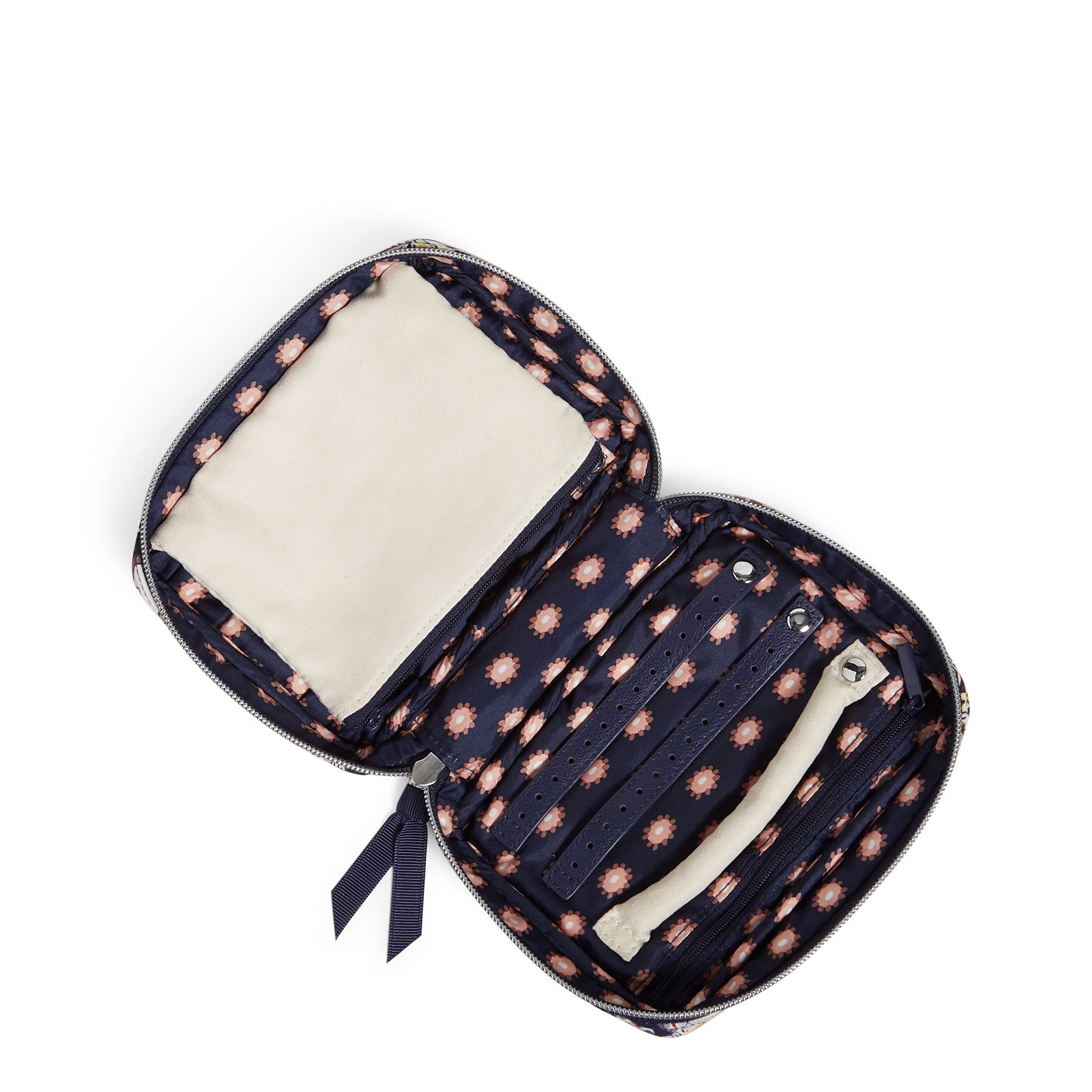 Vera Bradley Women's Performance Twill Zip-around Jewelry Organizer Case, Lavender Sky, One Size