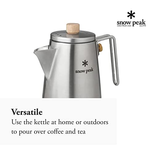 Snow Peak Field Barista Kettle - Stainless Steel Kettle for Camping, Backpacking & At-Home Use - Lightweight Kitchen Camping Essentials - Durable Kettle for Tea & Coffee