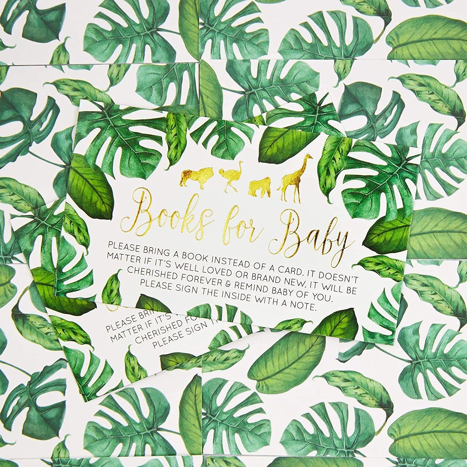 Sparkle and Bash Books for Baby Shower Request Cards (60 Count) Jungle Safari