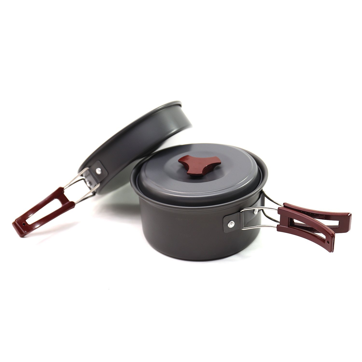 VINQLIQ® Camping Campfire Cookware Mess Kit Kitchen Cooking Equipment Set Lightweight Durable Bowls Pot Pan Kits Backpacking Gear for Outdoors, Backpacking, Hiking, Picnic (11Pcs (with Stove)