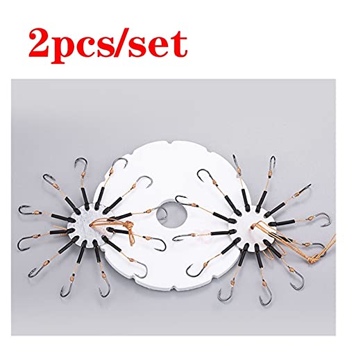 WRLRUILIAN Fishing Accessories 2 Pieces/Batch Squid Bait Fish Hook Fishing Flaps Explosion Strings to Prevent Winding PE Line with Hose Carbon Steel Hook Fishing Tools (Size : 7#)