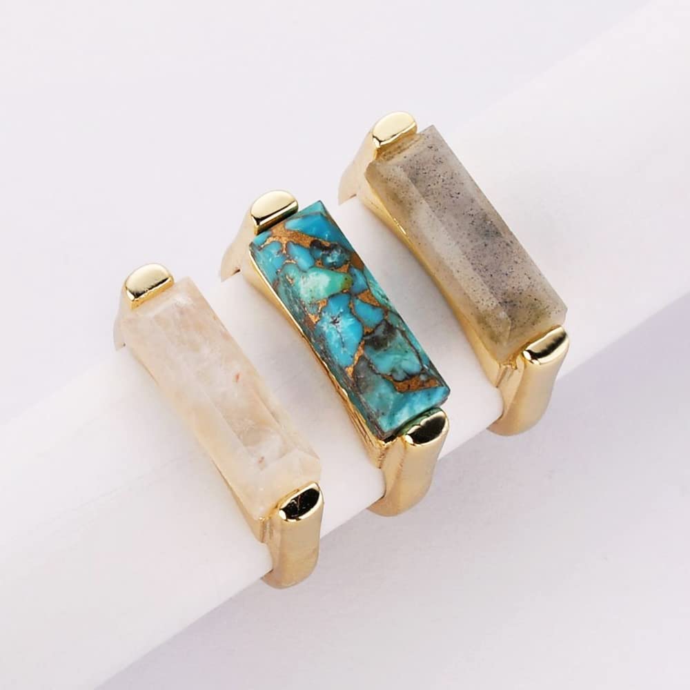 ZENGORI Natural Moonstone Ring Healing Crystal Stone Ring Spiritual Protection Jewelry ZG0463-Moon