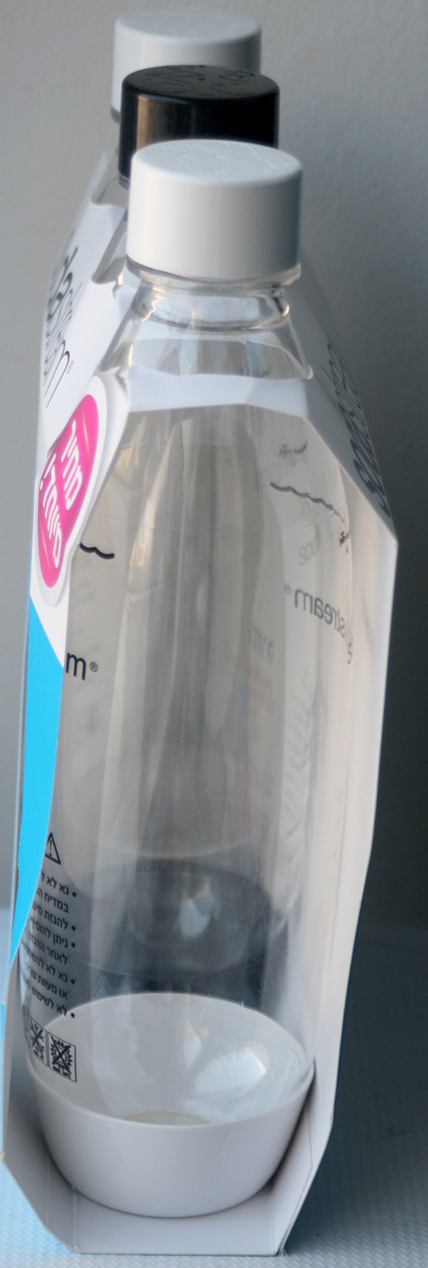 Sodastream 1l Carbonating Bottles - Fit to Source/Genesis deluxe Makers (Three Pack) (Black + White) by SodaStream