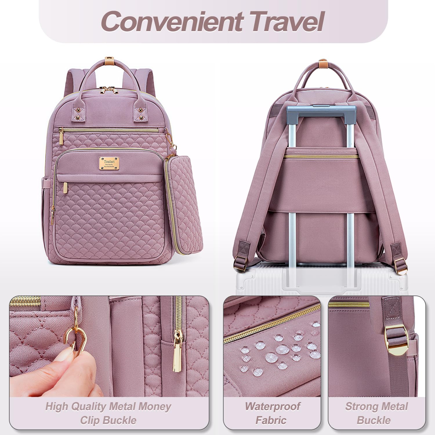Tealari Laptop Backpack For Women,15.6 Inch Laptop Backpack For Work Business,Travel Backpack,College Teacher Backpack Wallet