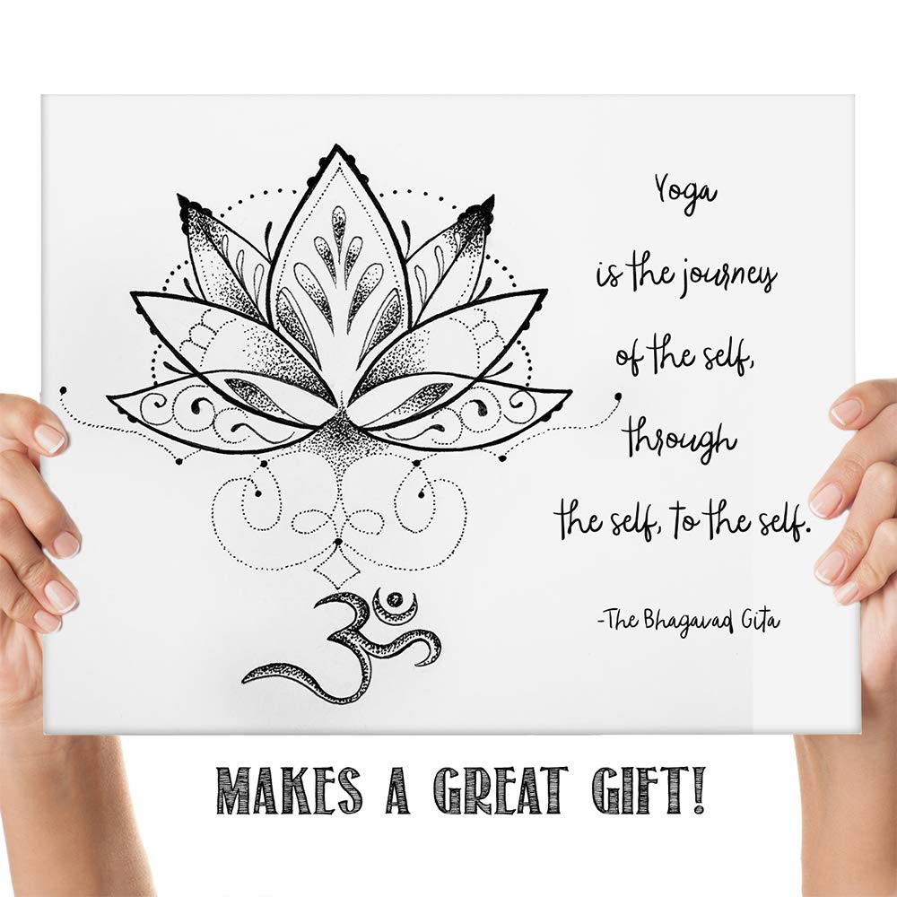 TJ Originals - Yoga is the Journey of the Self Spiritual Quote Decor , Spiritual Quote 11x14 Wall Art , Inspirational Poster Modern Home Art Decoration , Birthday Gifts for Women , Spiritual Quotes Wall Decor , Spiritual Quote Wall Decor , Printed in USA