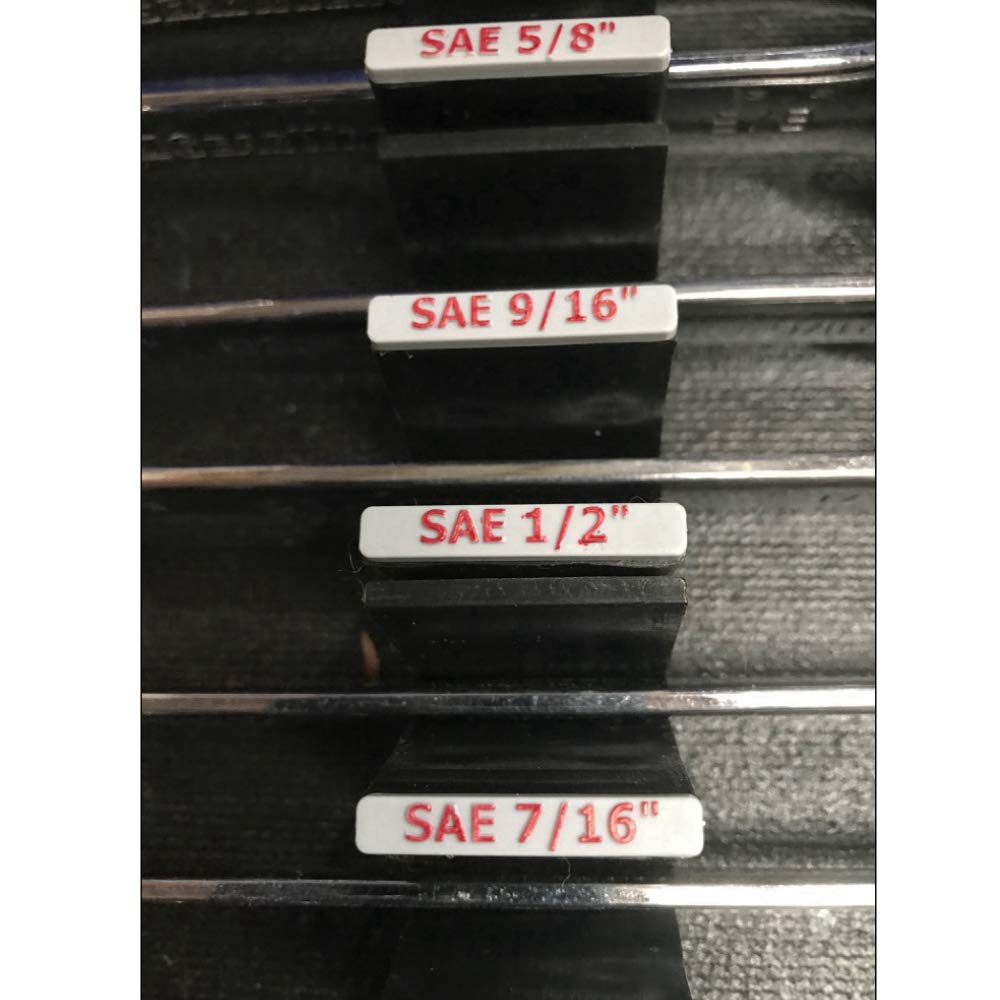 ToolBox Widget - Labels Insert - Metric Size Lables | MM Inserts for Vertical Wrench Organizers | Works for Metric Sized Wrenches | Compact, Portable, and Fits in Most Standard Tool Chest Drawers