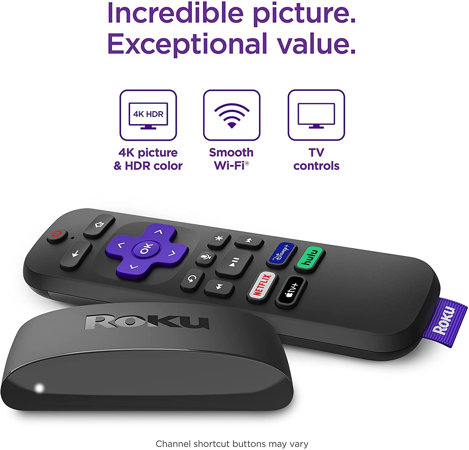 Roku Express 4K+ 2021 Streaming Media Player with Smooth Wireless Streaming and Roku Voice Remote with TV Controls, Includes Premium HDMI Cable & Bundled with Swanky Cables 6FT HDMI Cable